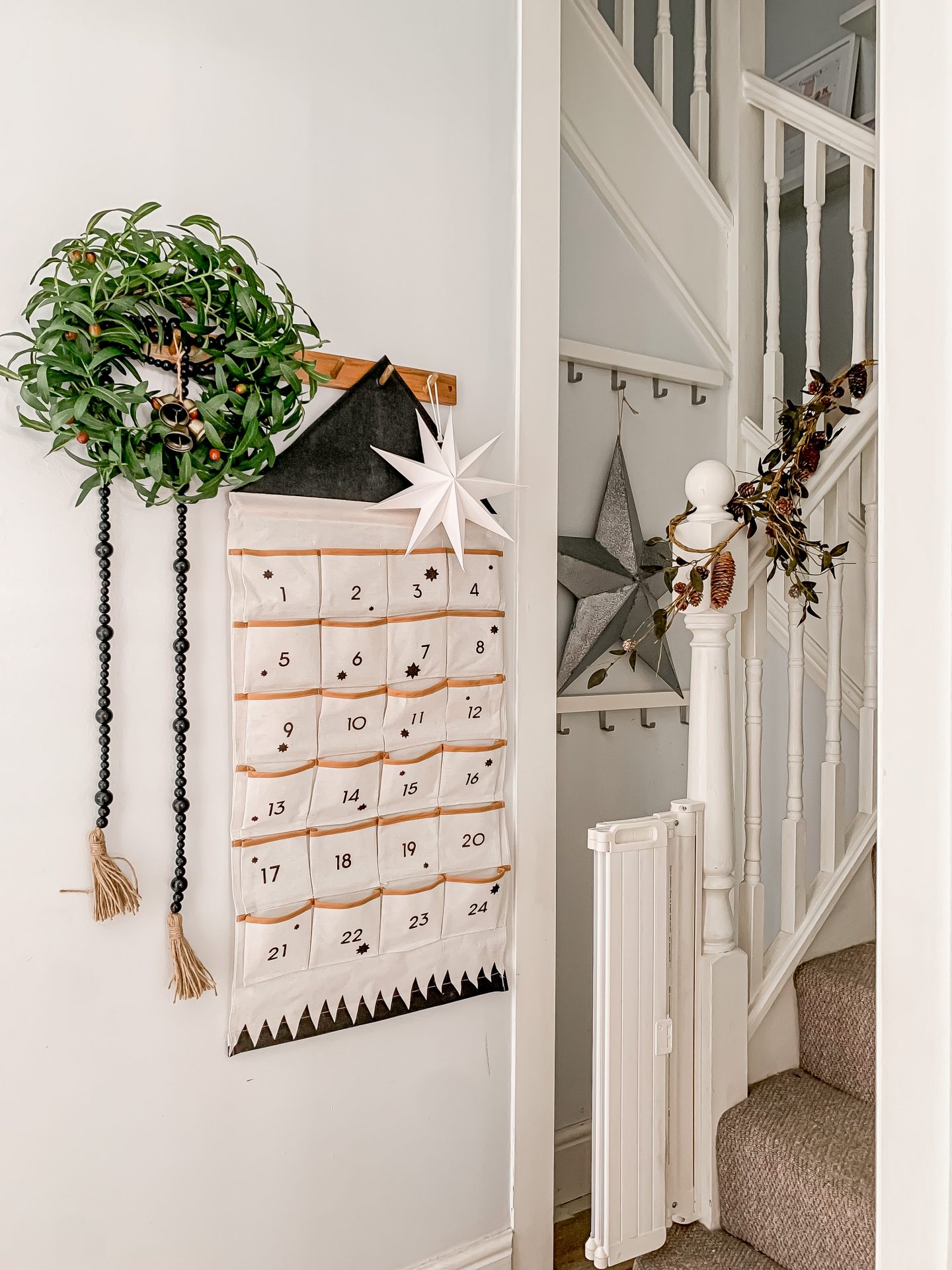 MONOCHROME FABRIC WALL ADVENT CALENDAR – OH SO KEL